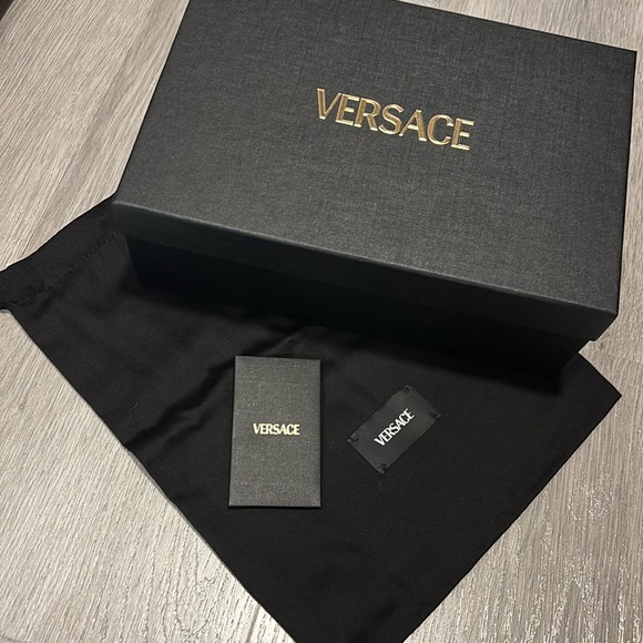 Versace | Other | Versace Shoe Box Black With Gold Letters Authenticity ...